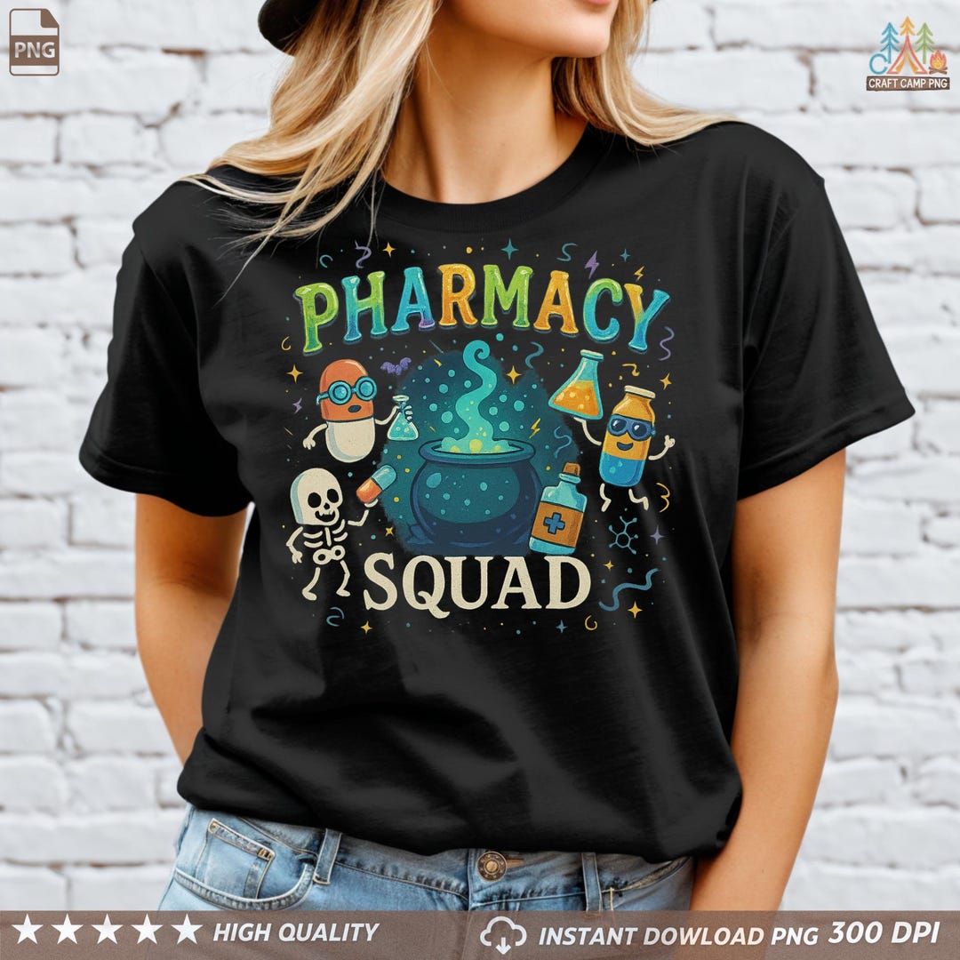 Pharmacyspooky Squad PNG | Cute Halloween Cauldron & Pills Clipart for ...