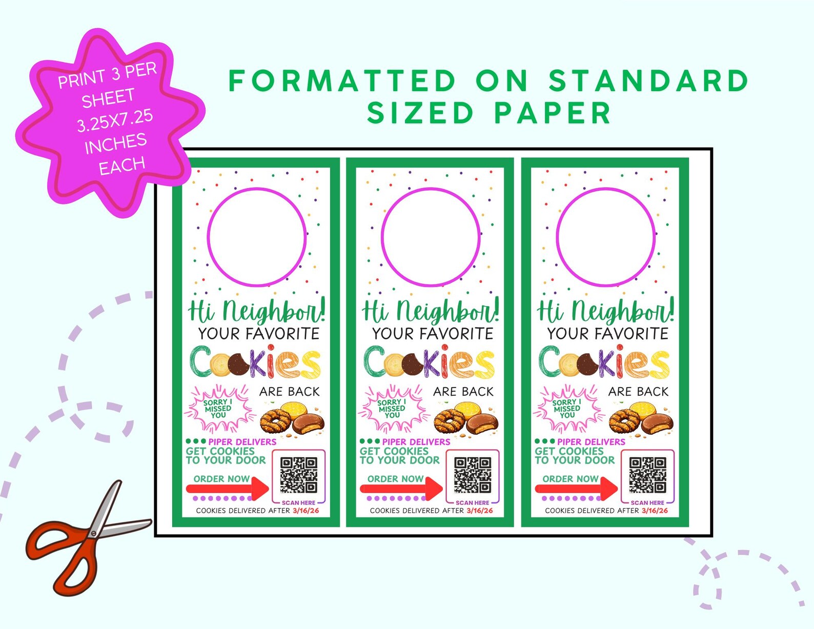 Scout Cookie Sales Door Hanger With QR Code - Etsy