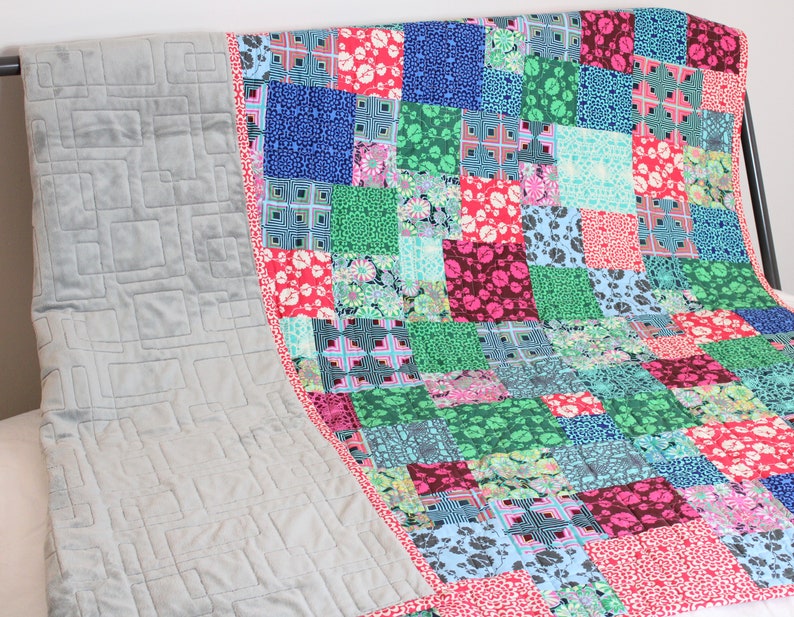 Amy Butler Quilt With Minky True Colors Fabric Line | Etsy