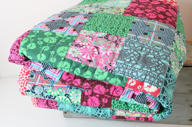 Amy Butler Quilt With Minky True Colors Fabric Line | Etsy