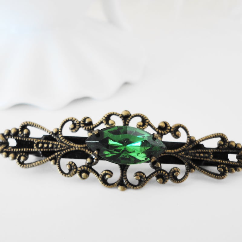 Green Barrette - Etsy