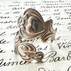 Sterling Silver Lovers Hearts Ring Avon Signed Collectible Bypass Bi ...