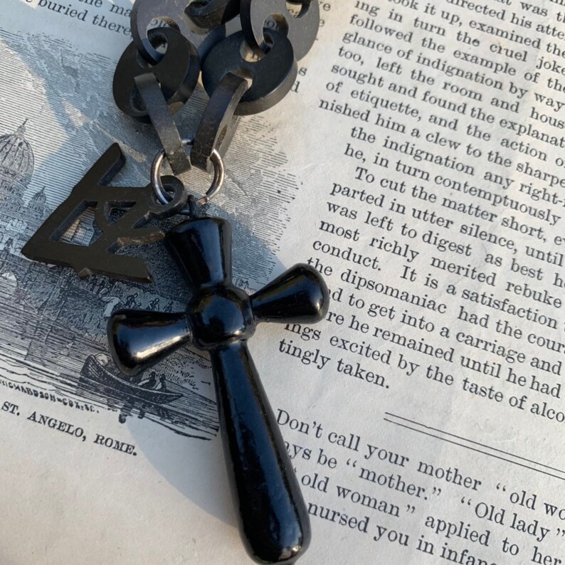 Victorian Mourning Very Long Cross Necklace With Masonic Charm - Etsy