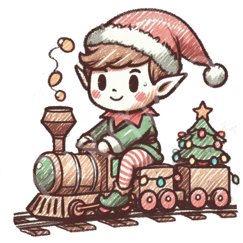 Cute Christmas Elf Clipart Set, Holiday PNG Graphics (digital Download ...