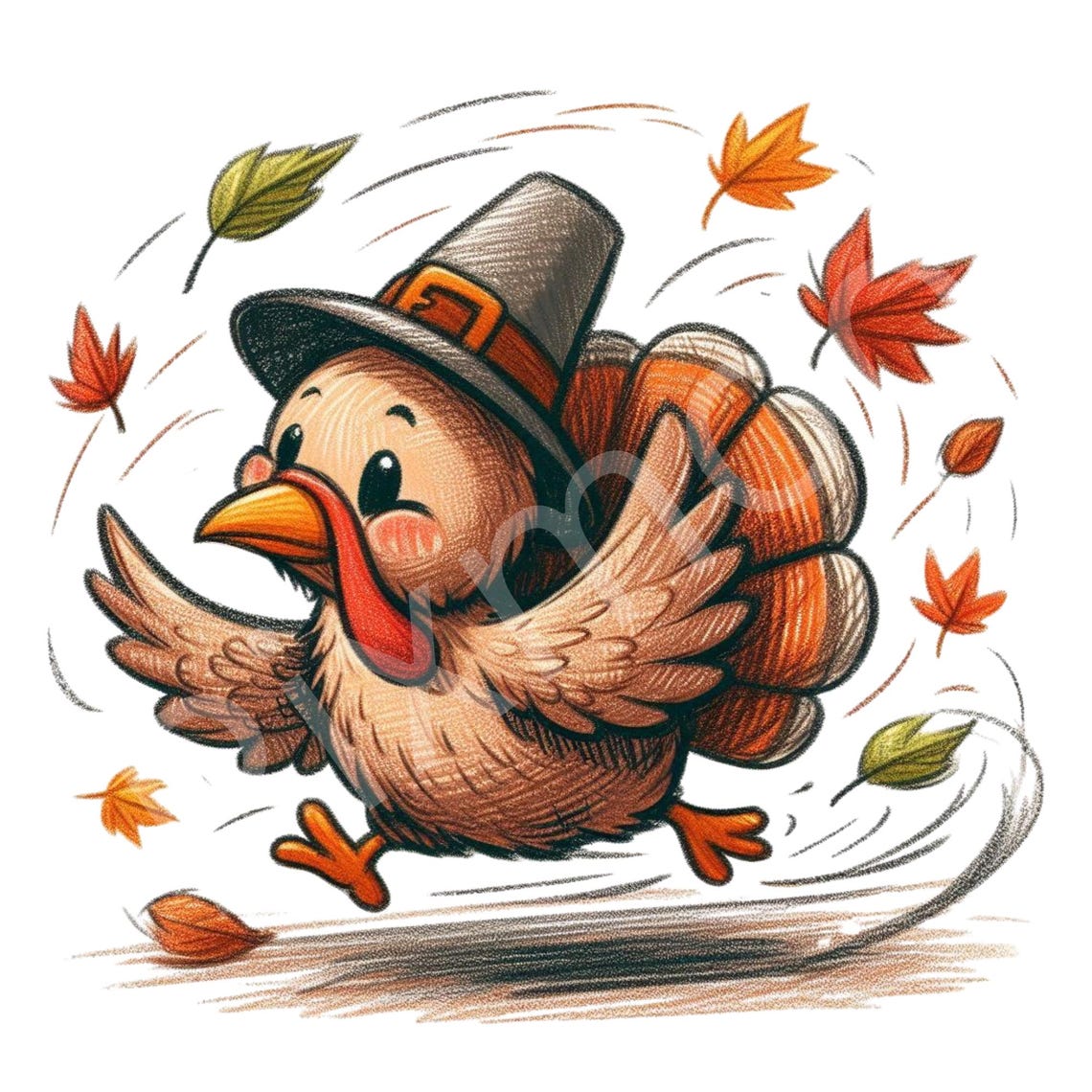 Cute Thanksgiving Turkey Clipart Bundle | Chibi Pilgrim Turkey Pngs for ...