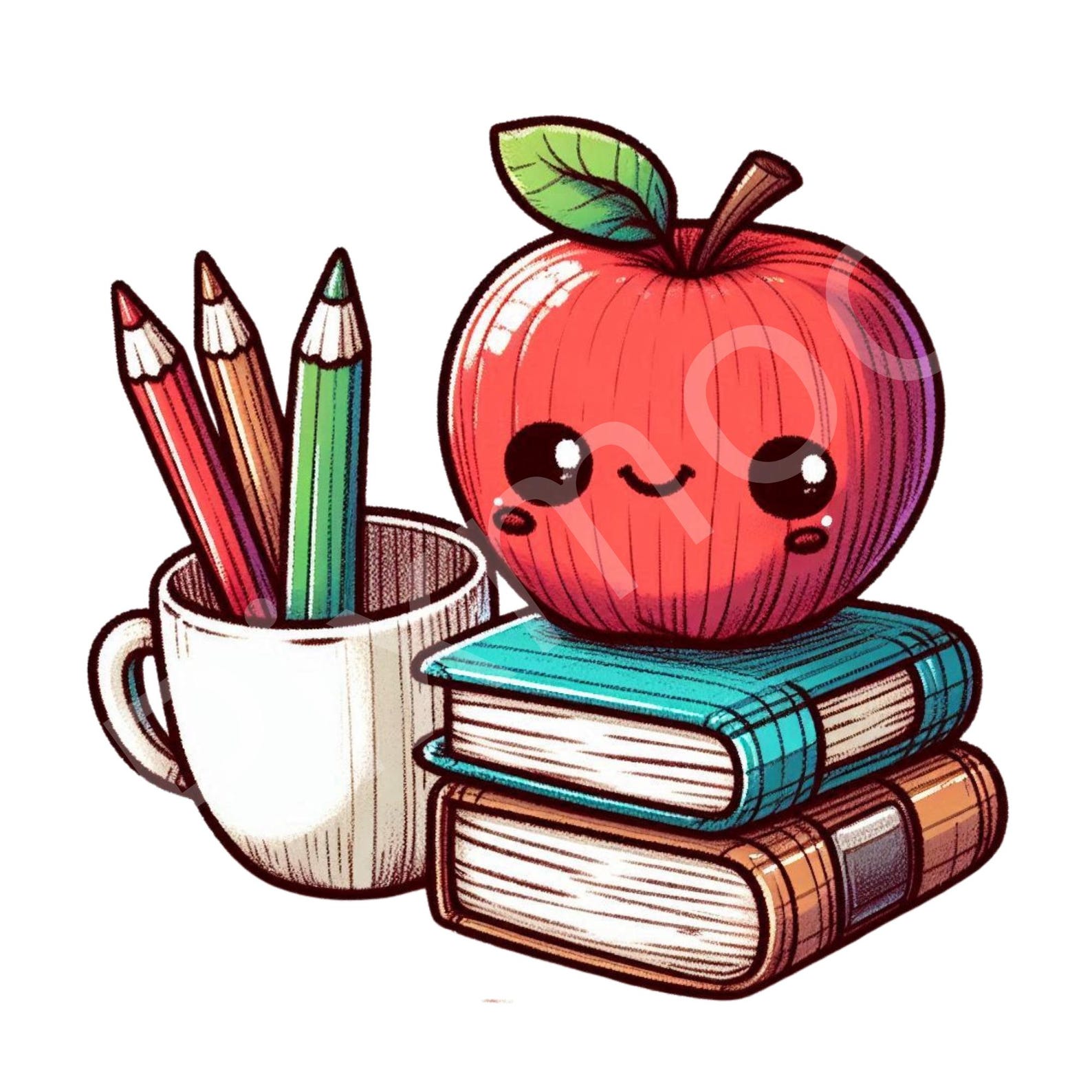 12 Cute Kawaii School Supplies Clipart Bundle - Digital Download for ...