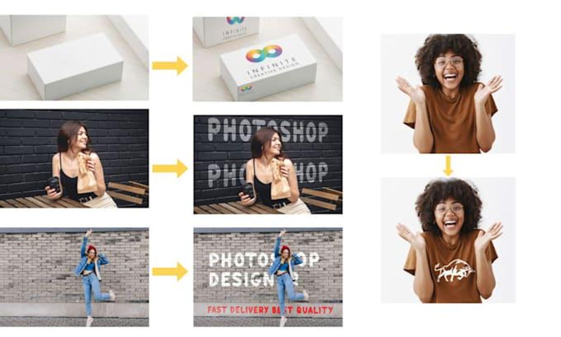I Will Place Logo Add Text Background Into Your Products Tshirts Social ...