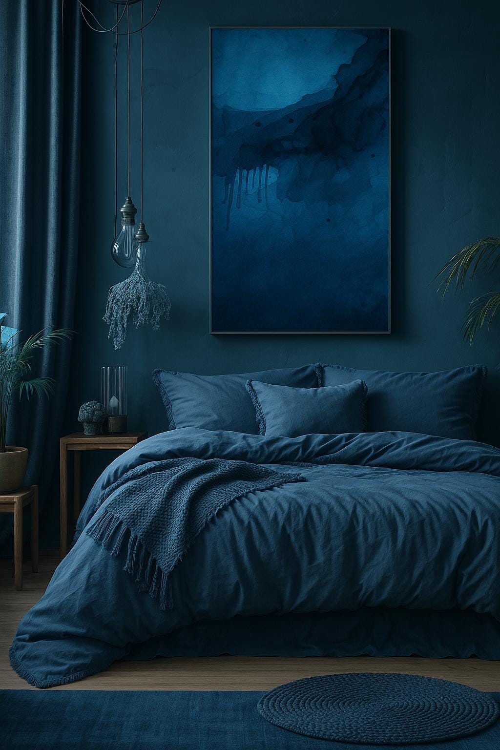 240x220 Cm (94 X 87 In) Indigo Fringed King Size Duvet Cover Set | 100% ...