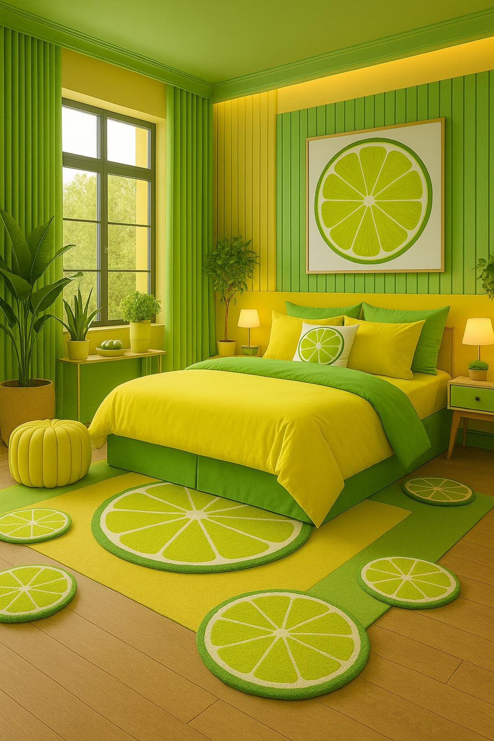 Neon Yellow Green Duvet Cover Set: Modern Reversible Cotton Bedding - Etsy