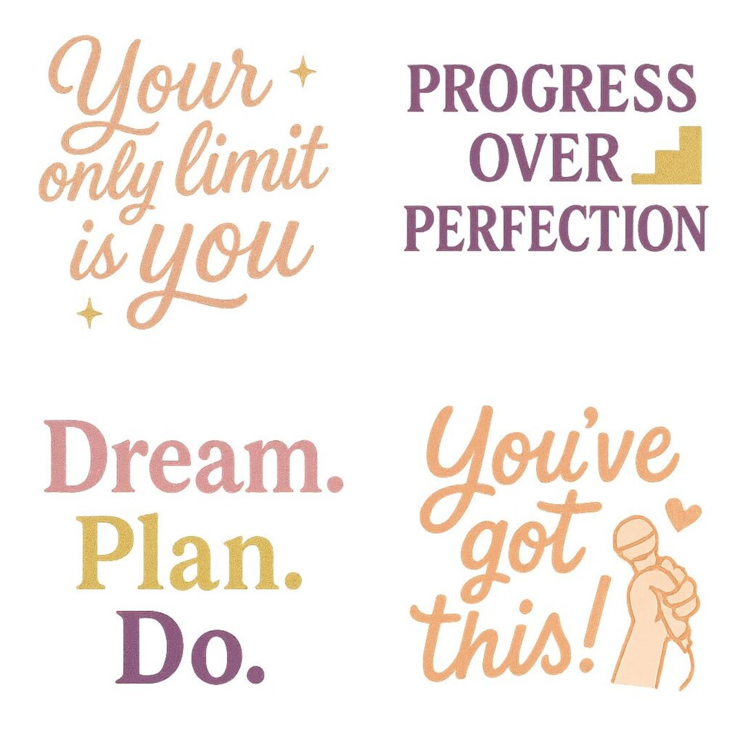 Motivational Quote Bundle - PNG & PDF - Inspirational Wall Ar - Etsy