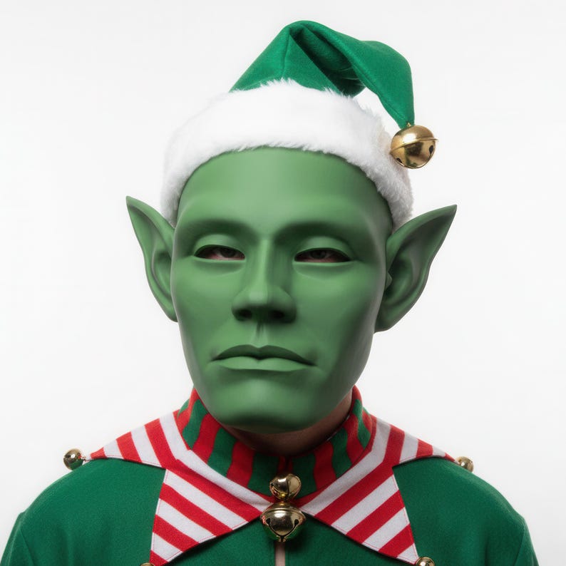 Elf Mask Cosplay Prop, STL File Model for 3D Printing, Christmas Elf ...