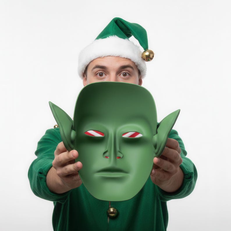 Elf Mask Cosplay Prop, STL File Model for 3D Printing, Christmas Elf ...