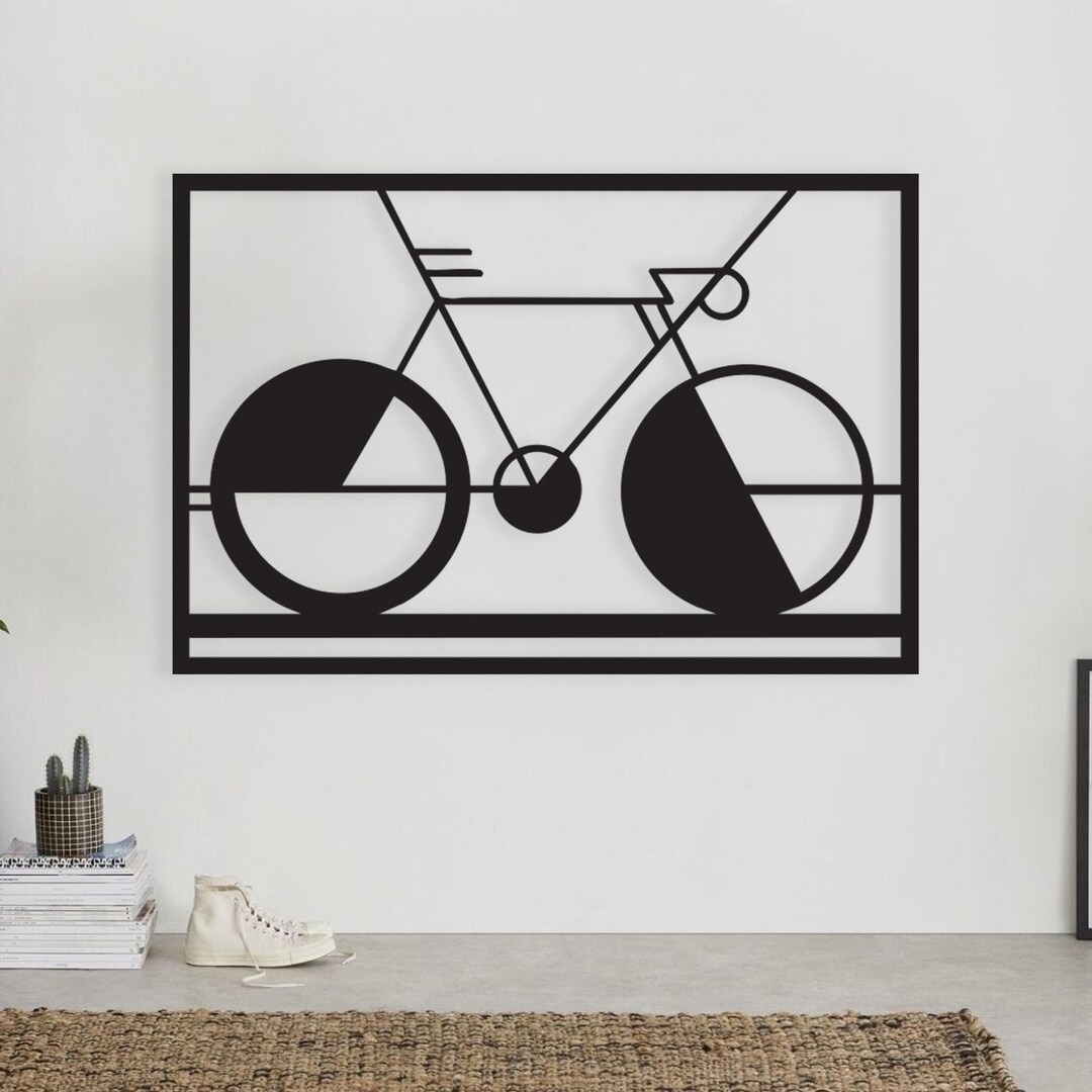 Geometric Bicycle Wall Art – Modern Metal Bike Decor for Cyclists ...