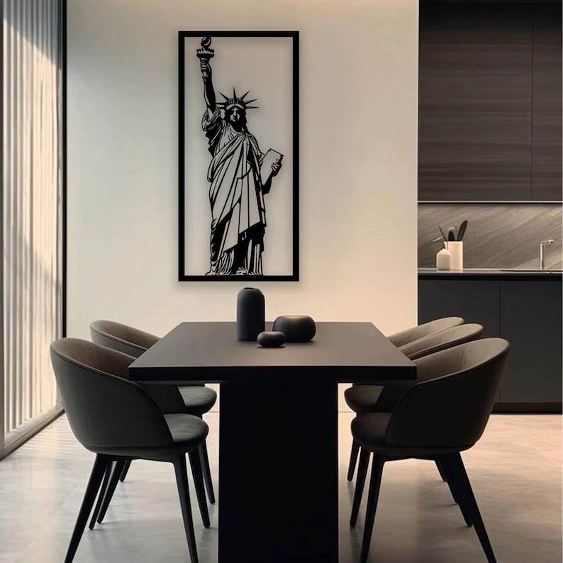 Statue of Liberty Metal Wall Art: Modern Minimalist Decor - Etsy