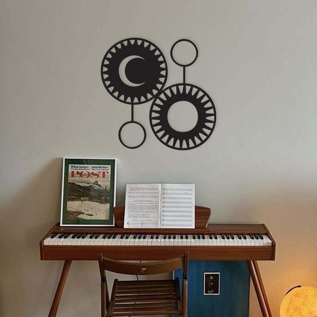 Boho Sun and Moon Metal Wall Art: Minimalist Celestial Decor - Etsy