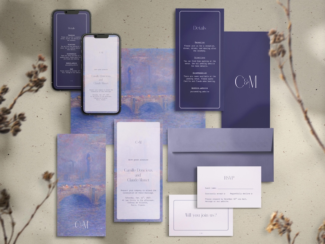 Monet, Waterloo Bridge - Wedding Suite. Invitations, Details and RSVP ...