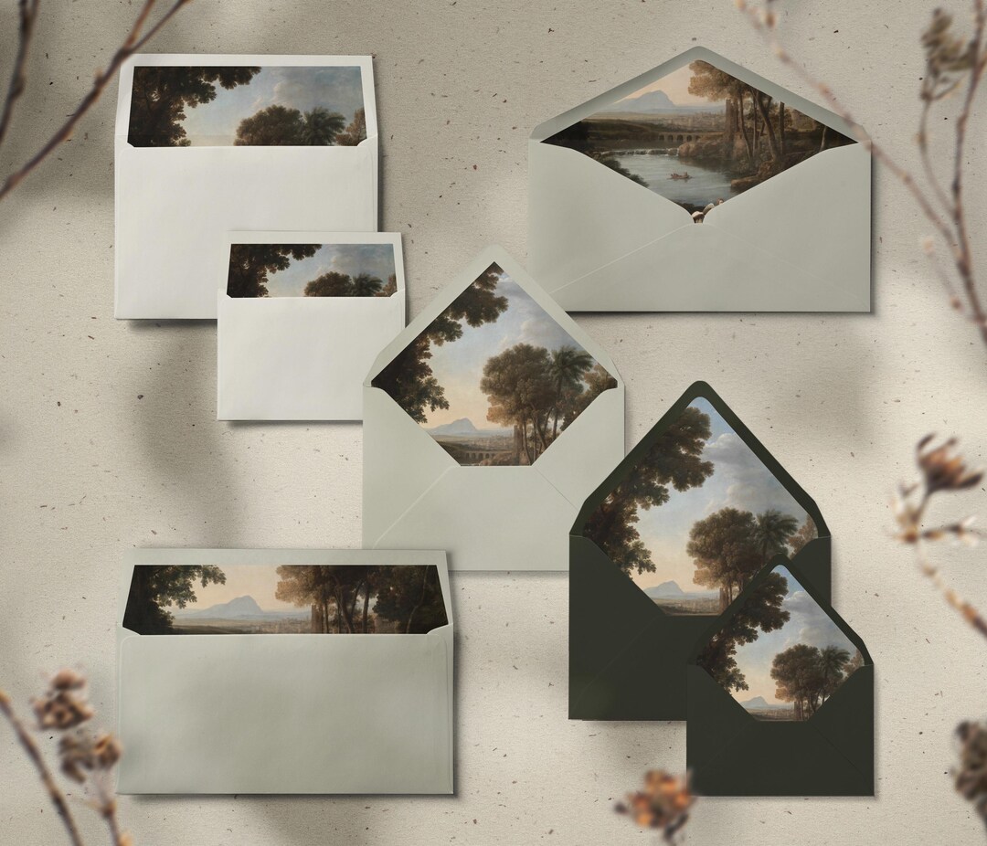Envelope Liners, Baroque Painting, Canva Template, Multiple Sizes ...