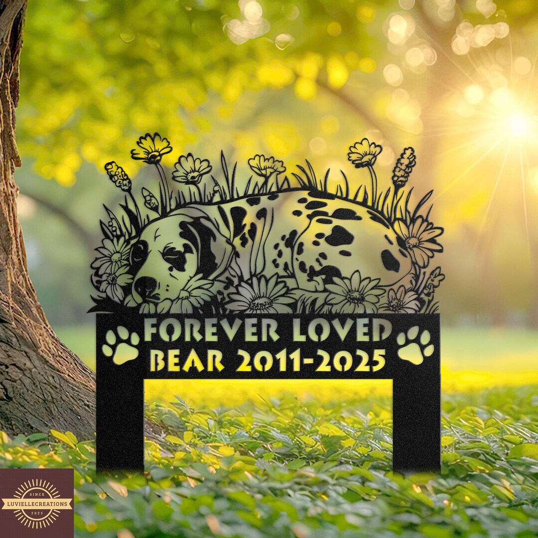 Personalized Dalmatian Memorial Sign, Custom Dog Grave Marker ...