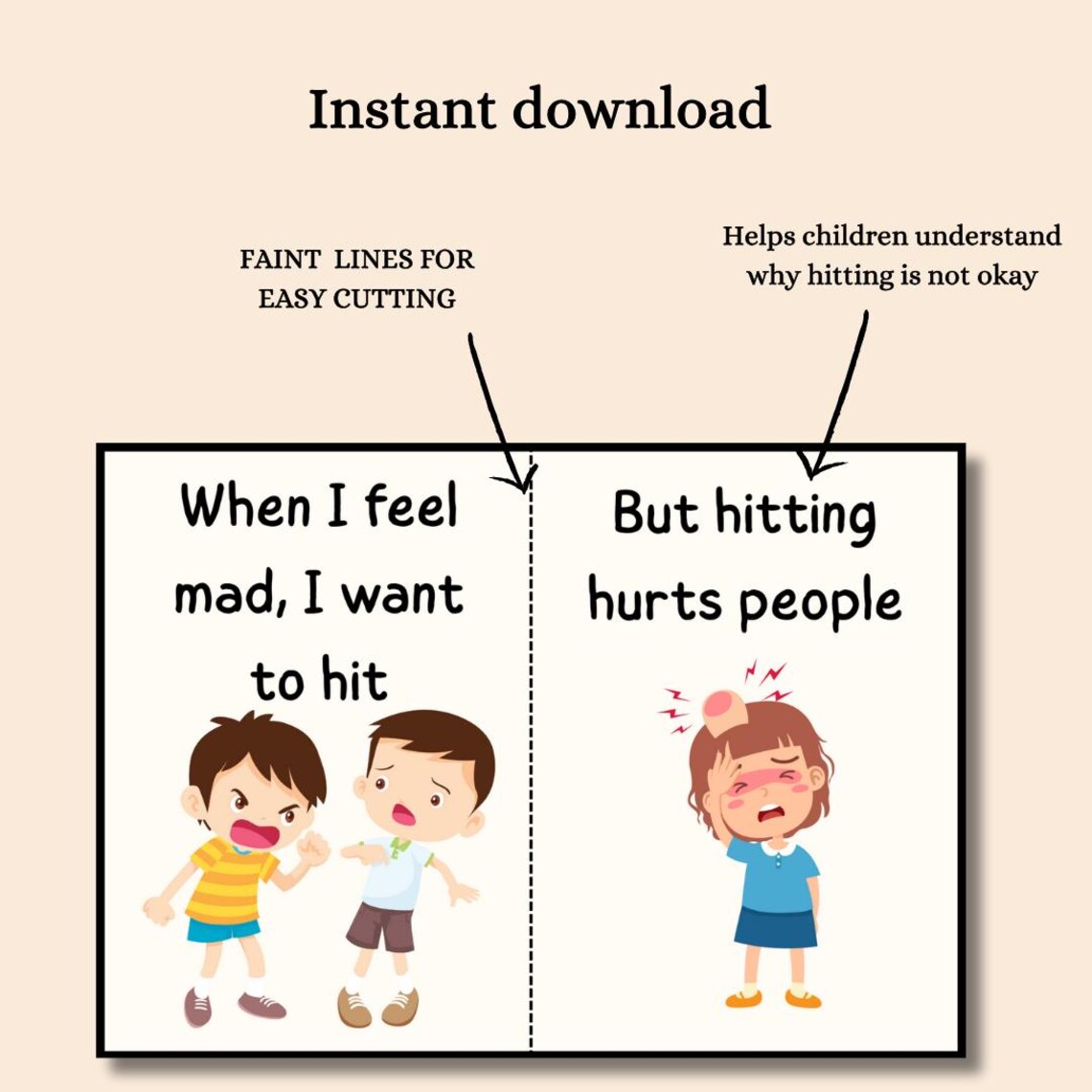 No Hitting Social Story ,toddler Behavior,self Regulation , Autism ...