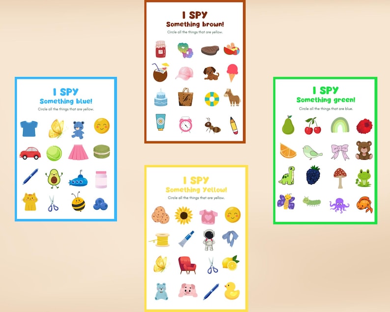 I Spy Colors Printable Game for Toddlers: Montessori Color Matching (A4 ...