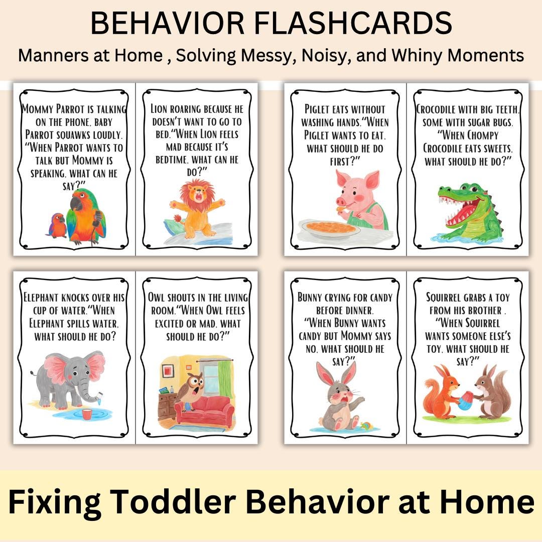 Toddler Behavior Flashcards, Good Choices, Montessori Learning ...