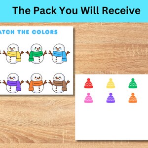 Color Matching Activity , Winter Busy Book Page, Toddler Printable ...