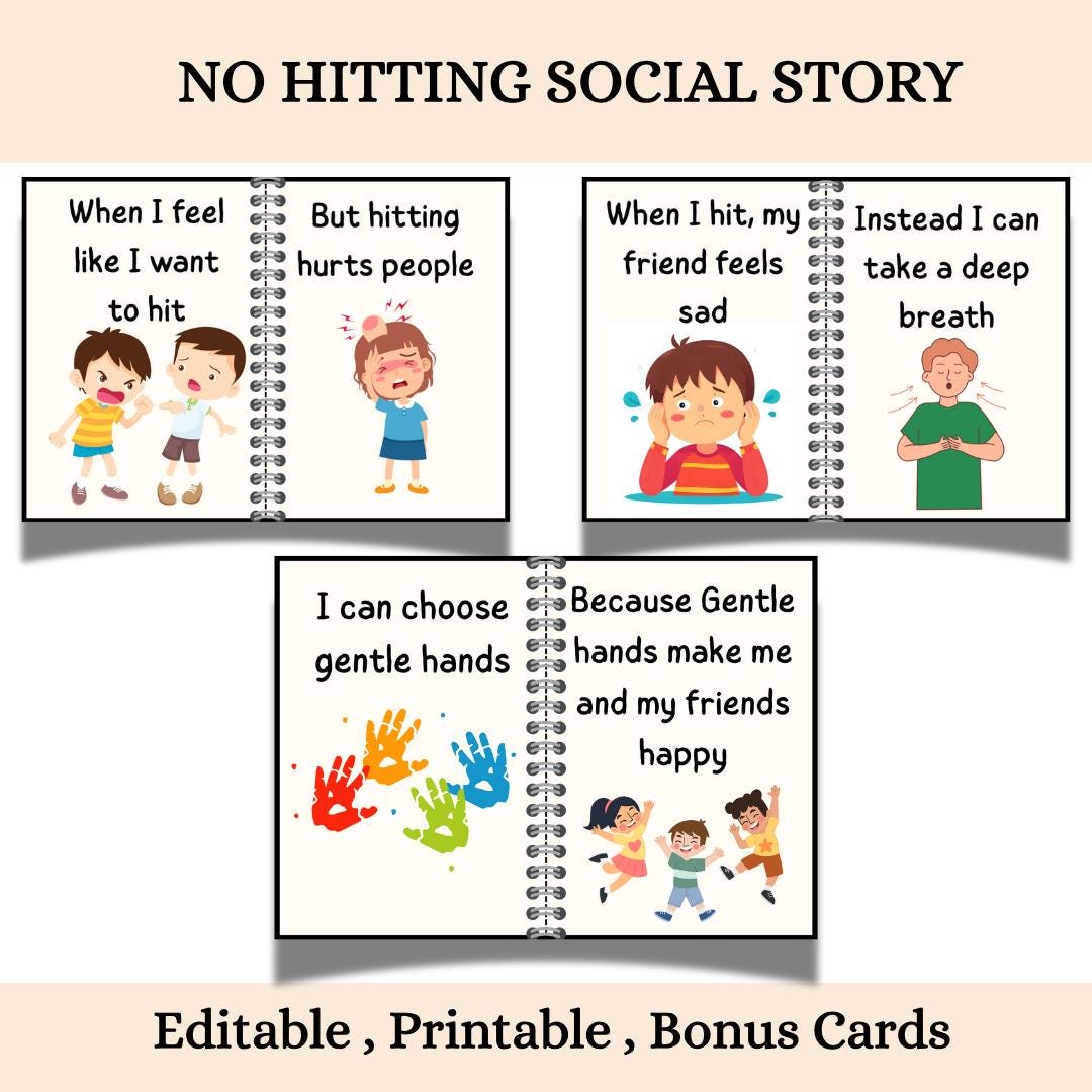 No Hitting Social Story ,toddler Behavior,self Regulation , Autism ...