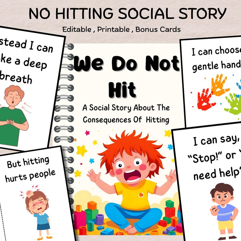 Social Story No Hitting ,toddler Behavior,self Regulation , Autism ...