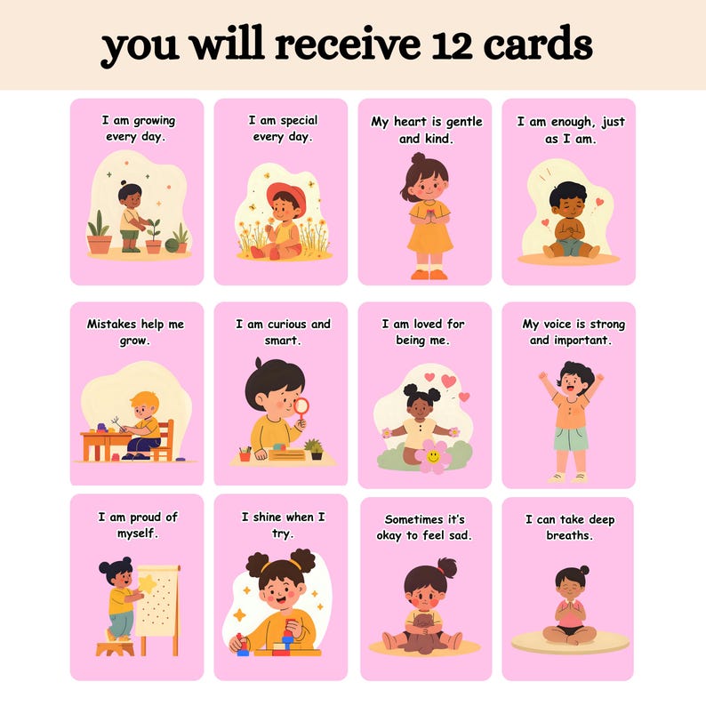 Kids Affirmation Cards , Self-love & Confidence , Positive Thinking ...