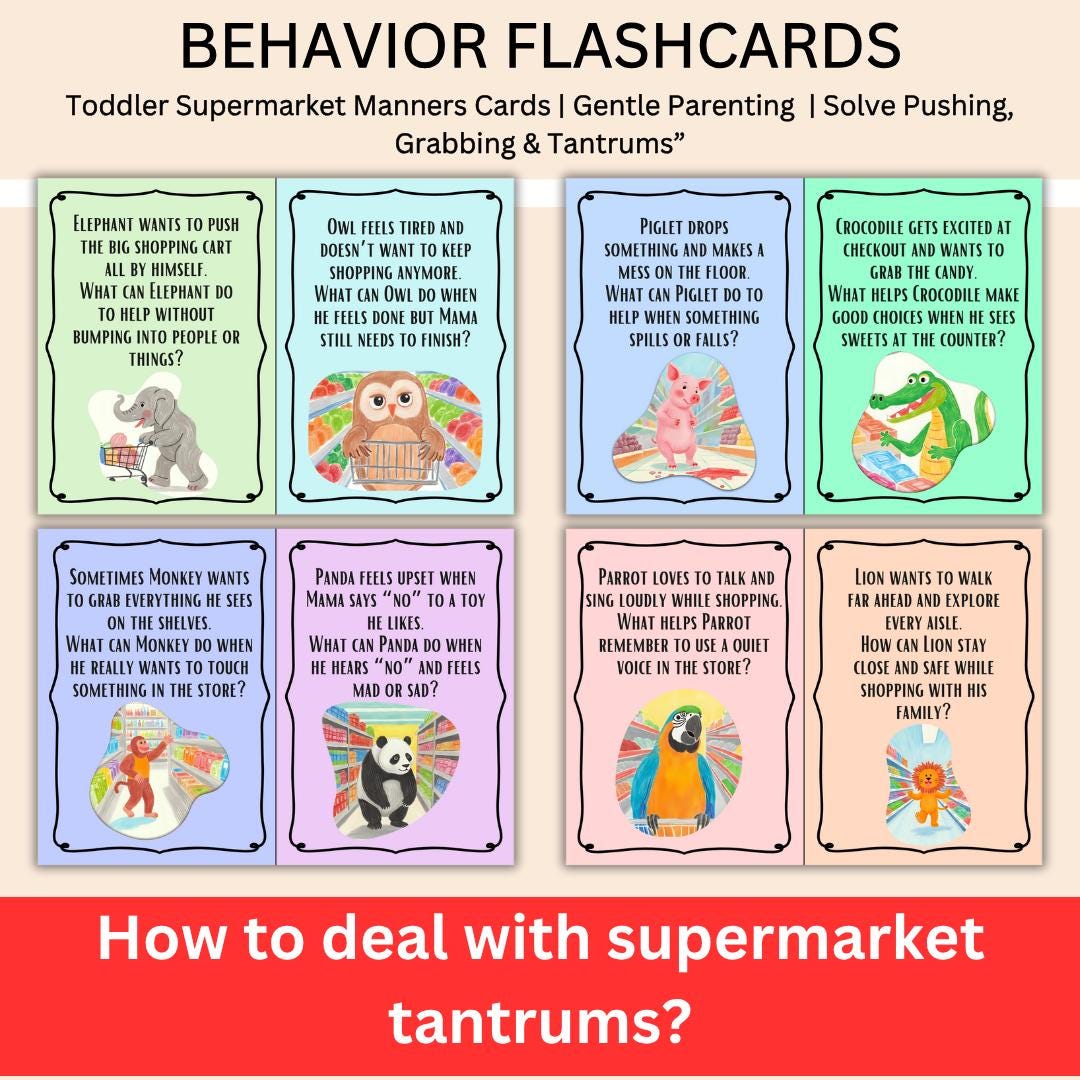 Montessori Toddler Flashcards | Positive Behavior, Emotional Regulation ...