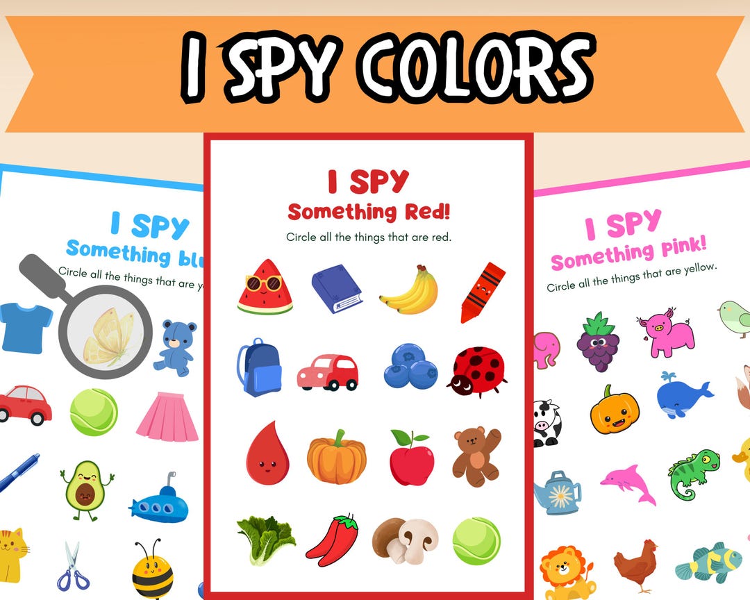I Spy Colors Printable Game for Toddlers: Montessori Color Matching (A4 ...