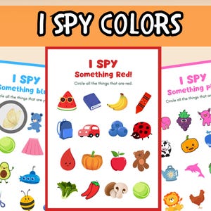 I Spy Colors Printable Game for Toddlers: Montessori Color Matching (A4 ...