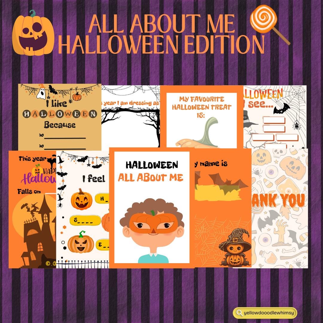 Halloween All About Me Printable: School Icebreaker Activity (digital ...