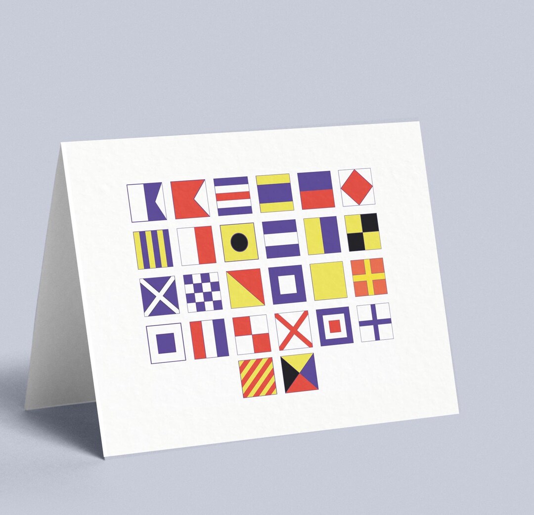 Nautical Flag Alphabet Cards - Marine Signal Flags, Set of 8 - Etsy