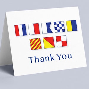 Thank You Nautical Flag Card With Text Marine Flags Boating Sailing ...