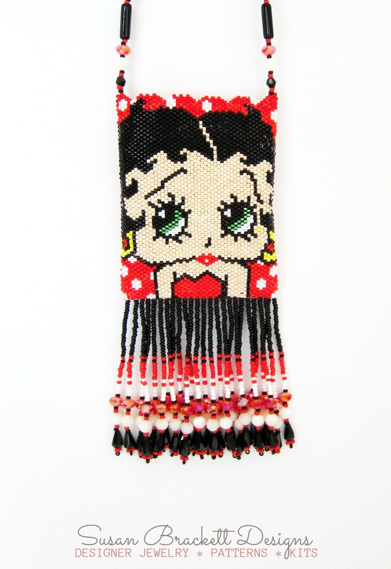 Betty Boop and Pudgy Pattern, DIY Beaded Amulet Necklace, Even Count ...