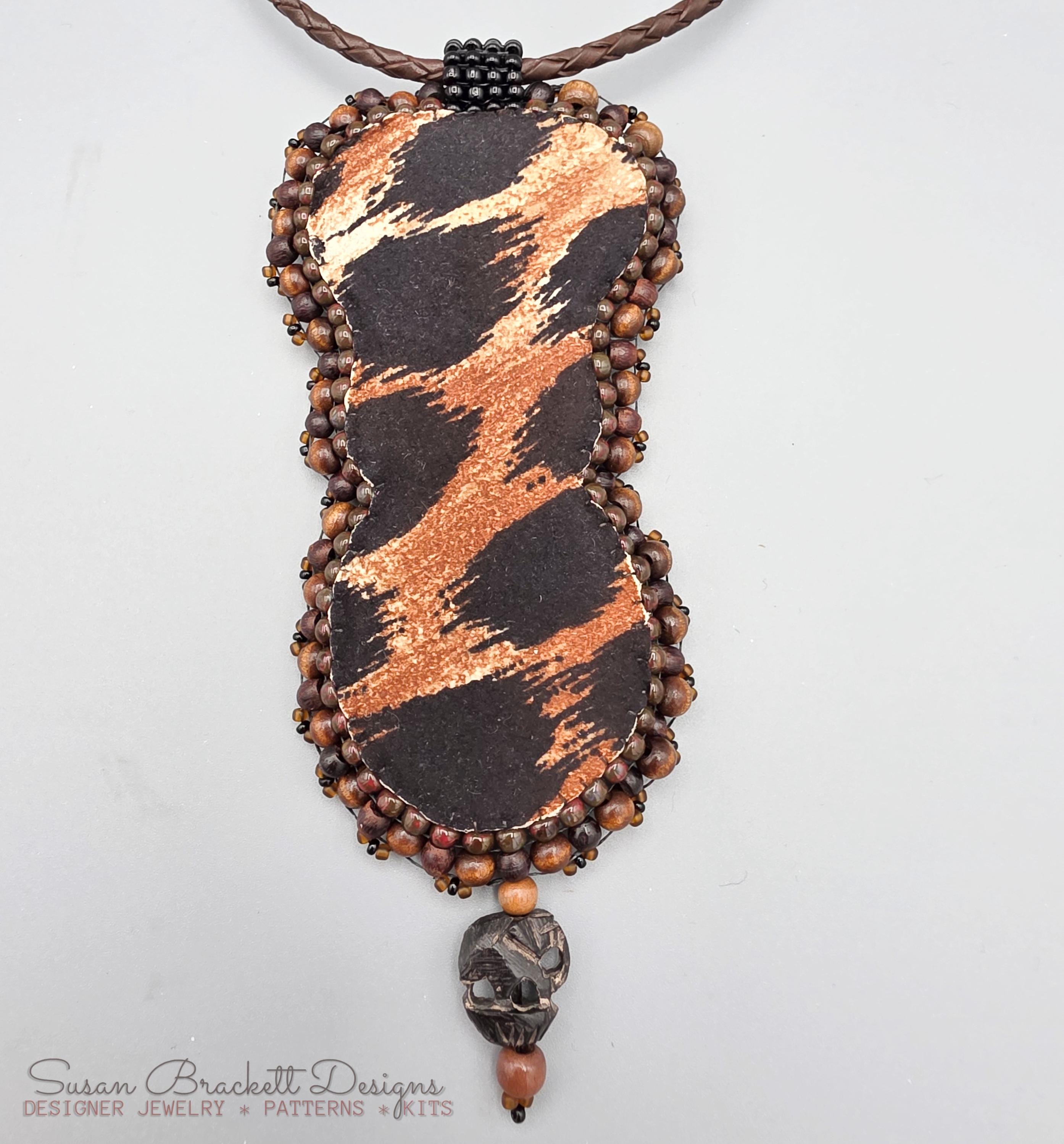 Elephant Pendant Necklace: Beaded Safari Jewelry, Leather Cord - Etsy