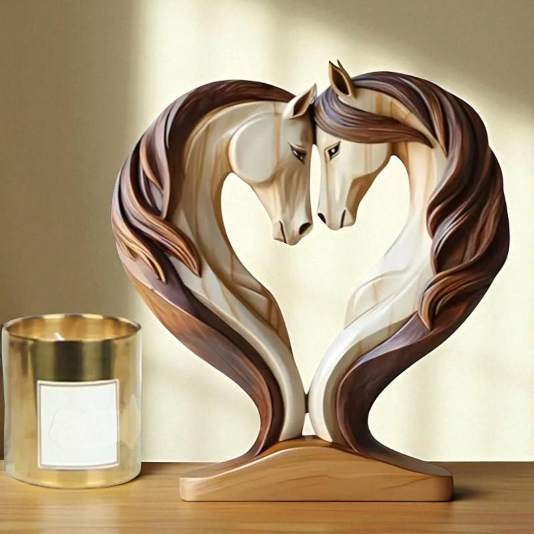 Wooden Horse Snuggle Pose Figurine - Etsy