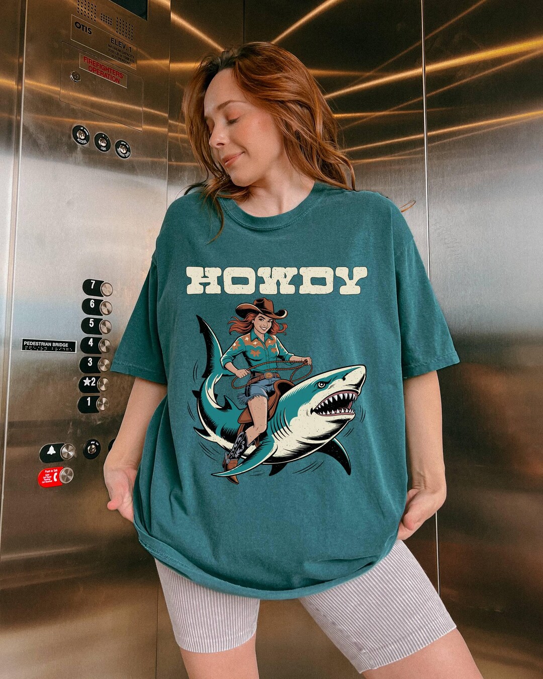 Cowgirl Riding Shark Png, Howdy Png, Funny Western Summer Png, Country ...