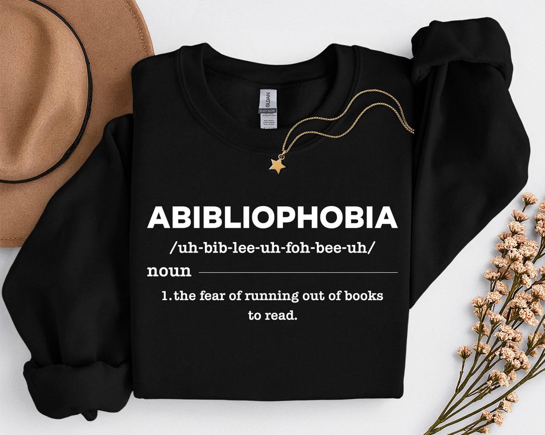 Abibliophobia PNG SVG, Funny Reader Saying, Sarcastic Bibliophile Book ...