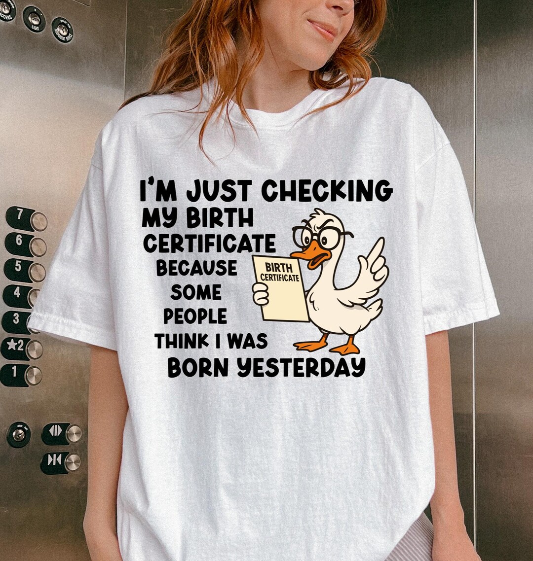 Funny Duck Birth Certificate PNG: Sarcastic T-shirt Design (digital ...