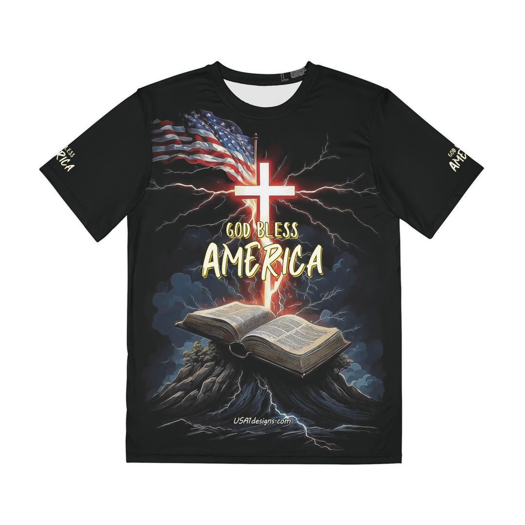 God Bless America, Bible,cross and Flag Wearable Art (AOP) - Etsy