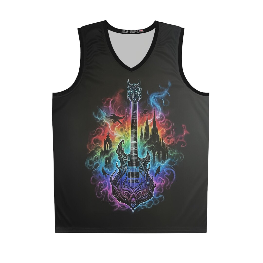 Gothic Fire Guitar Tank Top | Rainbow Flame Wearable Art - Etsy