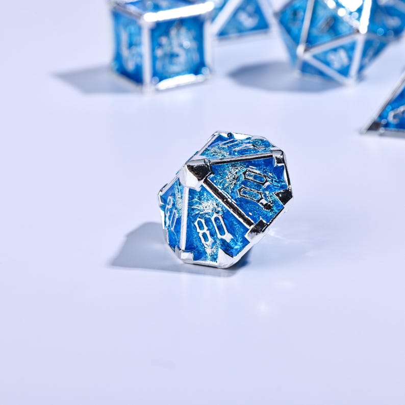 Metal Dice Set for Dnd,blue Metal Dice Set for Dnd - Etsy