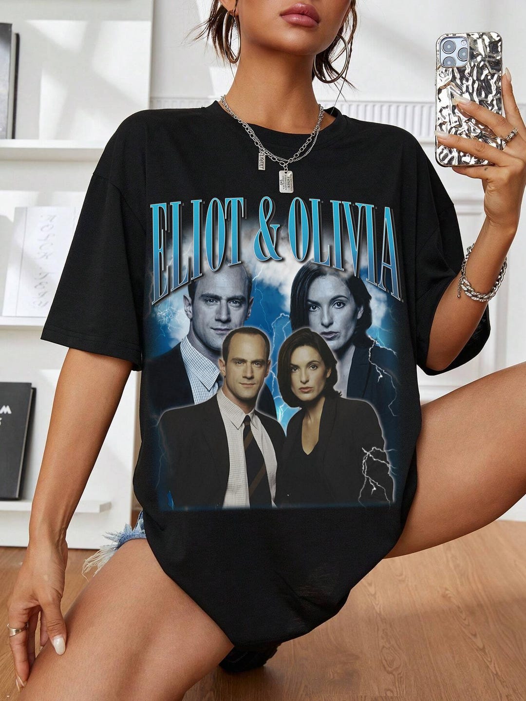 Eliot - Olivia T-shirt – Vintage Law & Order SVU Crewneck, TV Show Fan ...