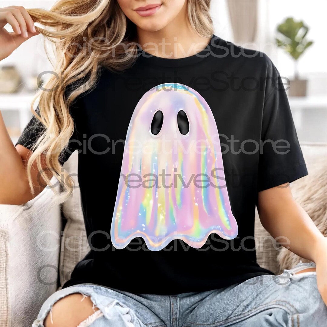 Iridescent Disco Ghost PNG, Retro Spooky Vibes (digital Download) - Etsy