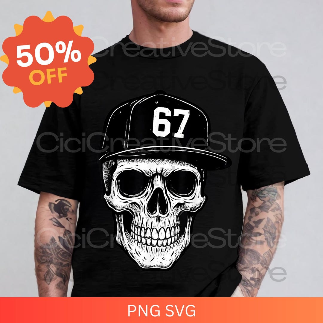 Skull 67 Halloween Costume Graphic, Trendy Teen Design (PNG SVG) - Etsy