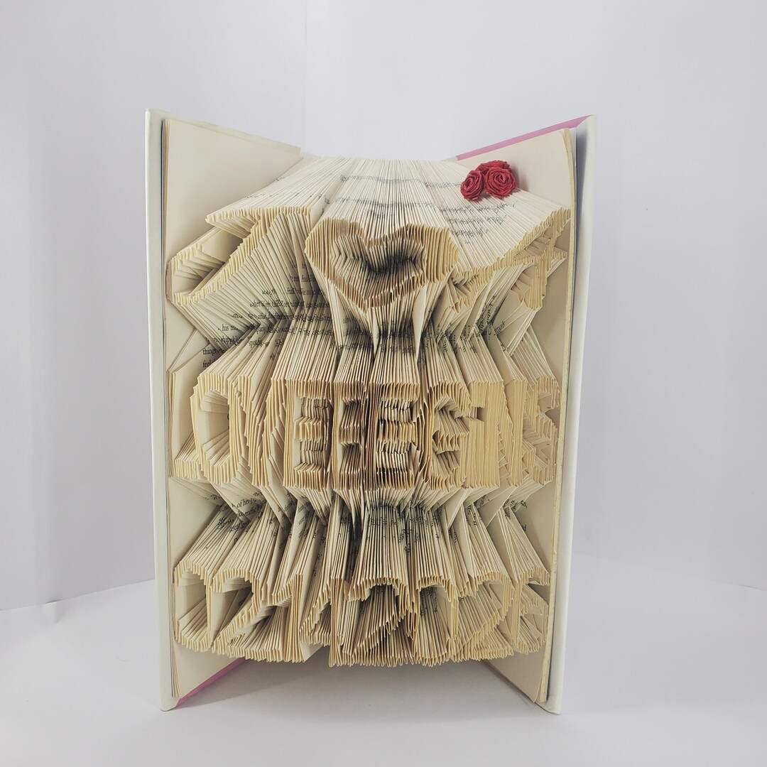 Custom Folded Book Art, Personalized Name & Date Gift 1st Anniversary ...