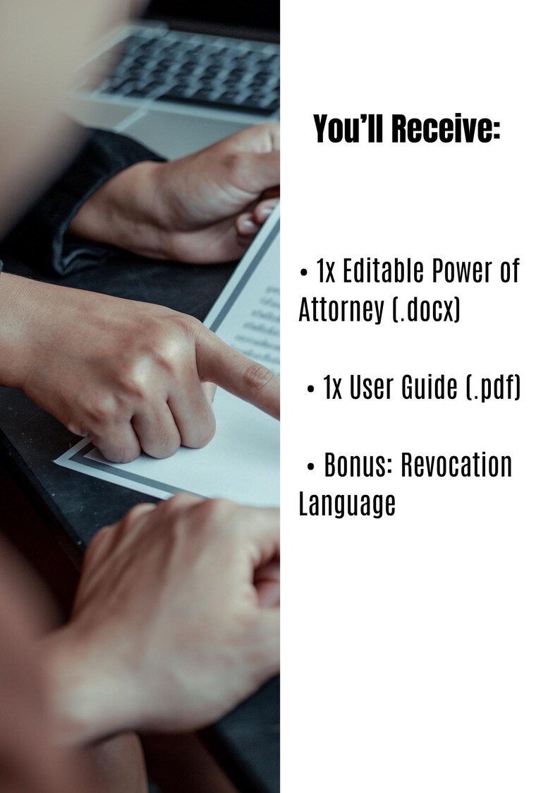 Power of Attorney Template—editable Legal Form—general Use Document ...