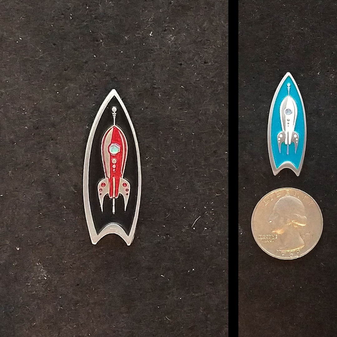 Mid Century Rocket Lapel Pin - Etsy